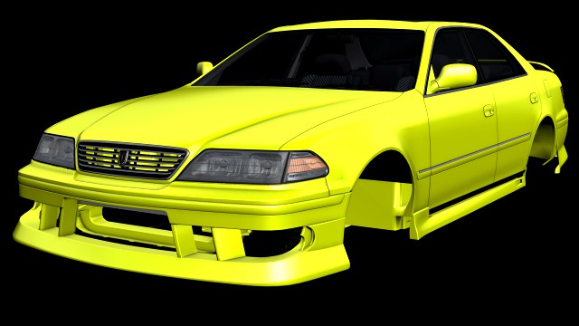 toyota mark ii origin streamline body kit aero jzx100 3d model