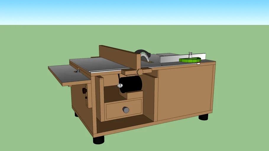 Saw table with milling 3d model