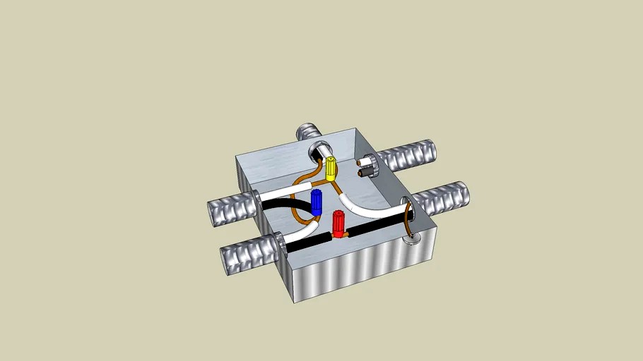 junction box with connection 3d model