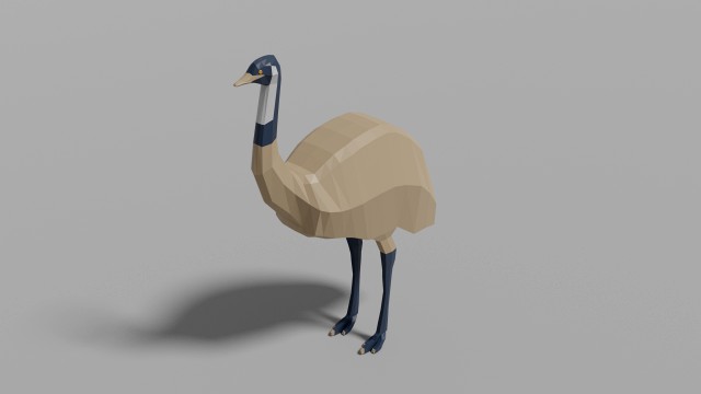 cartoon emu 3d model
