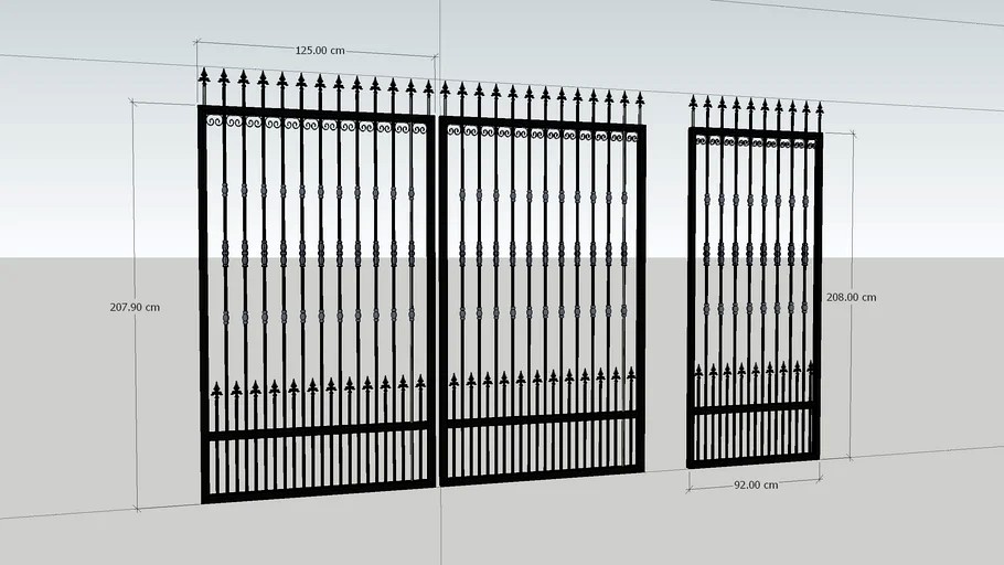 porton con decoracion 3d model