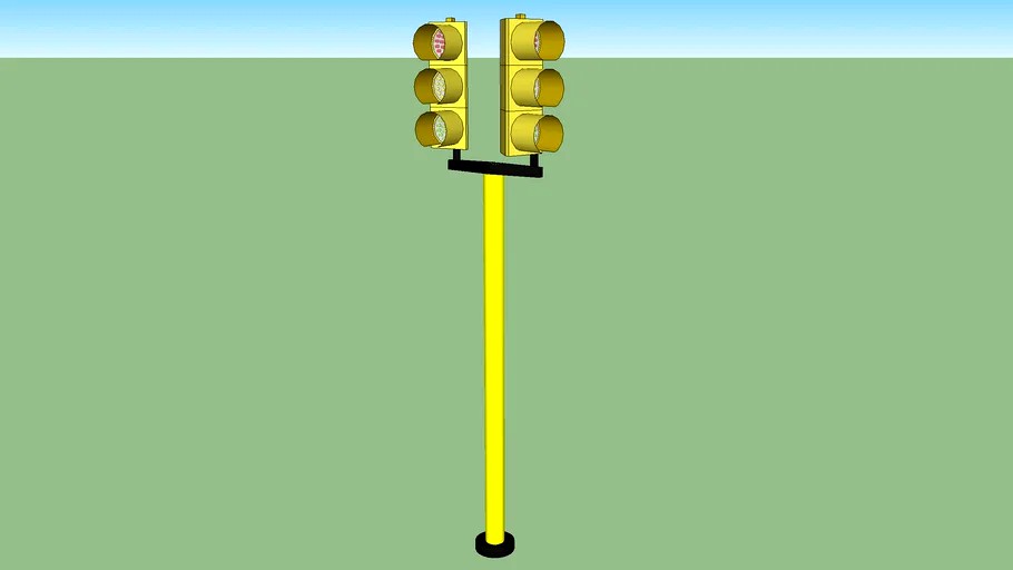 Led traffic lights in different directions 3d model