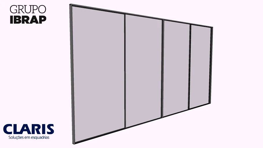 Porta+Janela+Minimalista+04+Folhas.skp 3d model