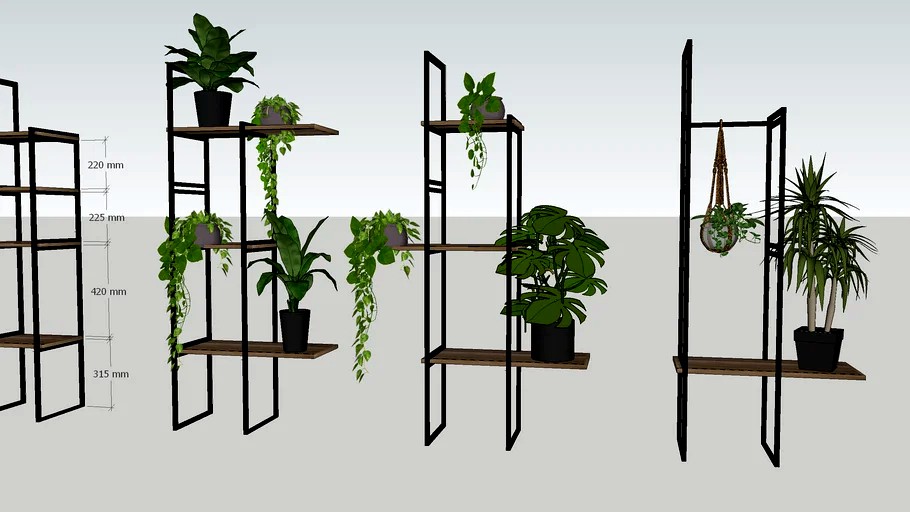 Modular plant stand (300) 3d model