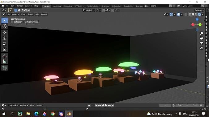 Neon Forest Low poly Asset Pack 3d model