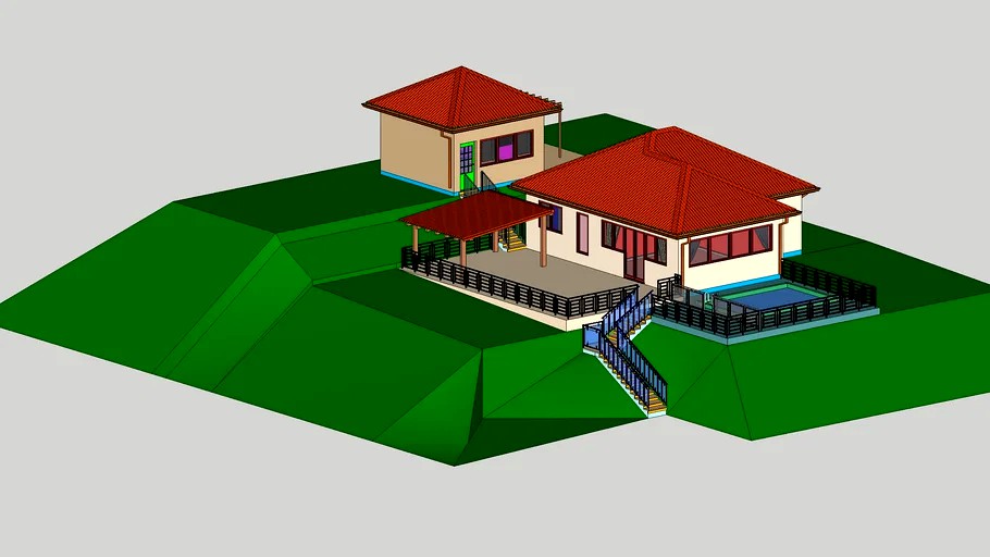 Villa antillaise 2 3d model