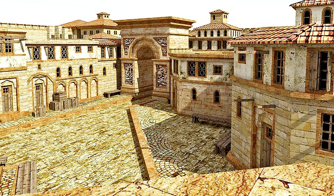 Ancient Roman Settlement Town 3d model