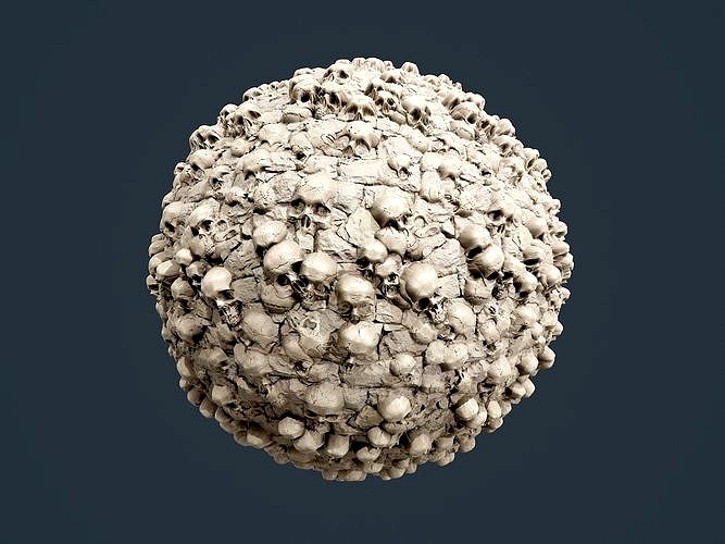Skull Bones Horror Seamless PBR Texture 2 3d model