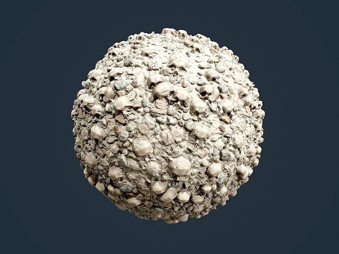 Skull Bones Horror Seamless PBR Texture 2 3d model