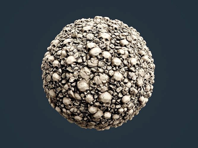 Skull Bones Horror Seamless PBR Texture 2 3d model