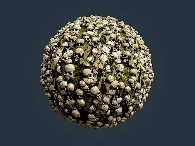 Skull Bones Horror Seamless PBR Texture 1 3d model