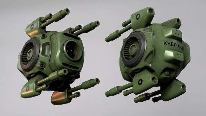 Sci-Fi army drone 3d model