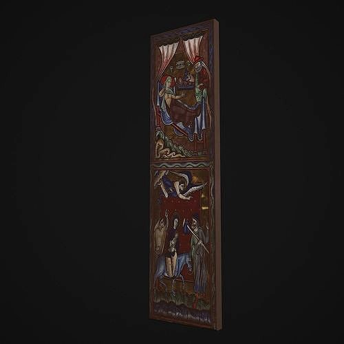 Medieval Manuscript Painting 3d model