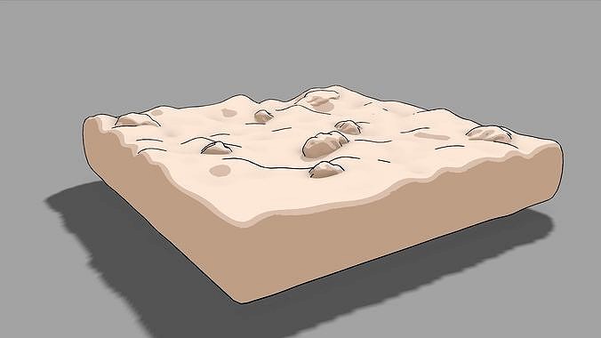 2D Rocky Ground Cel Shaded 3d model