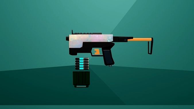 Simple cartoon gun 3d model