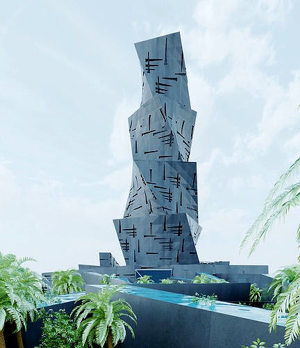 Modern tower Concept 3d max model