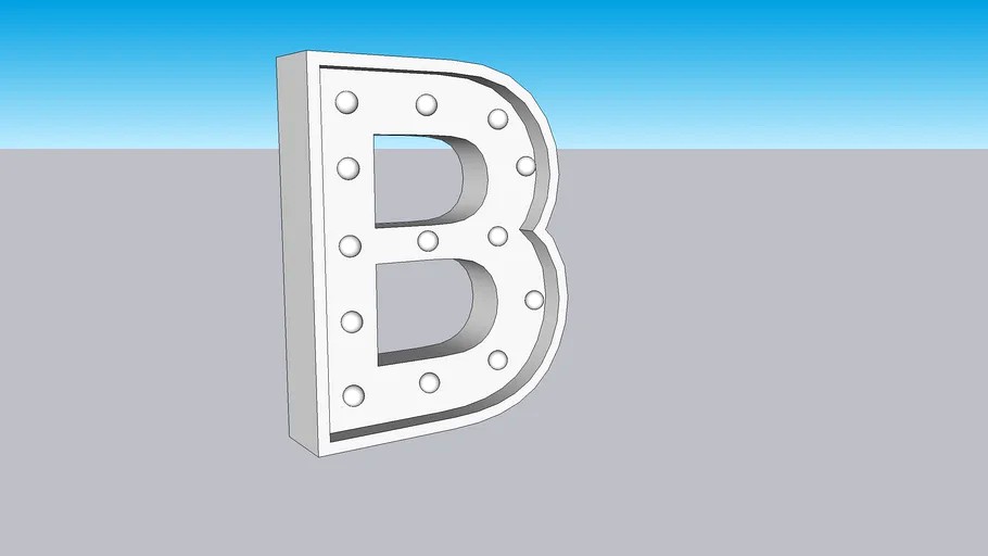 LUMINÁRIA LETRA B 3d model