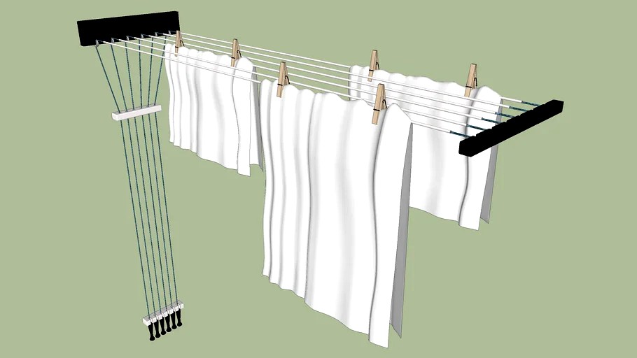 Ceiling clothesline 3d model
