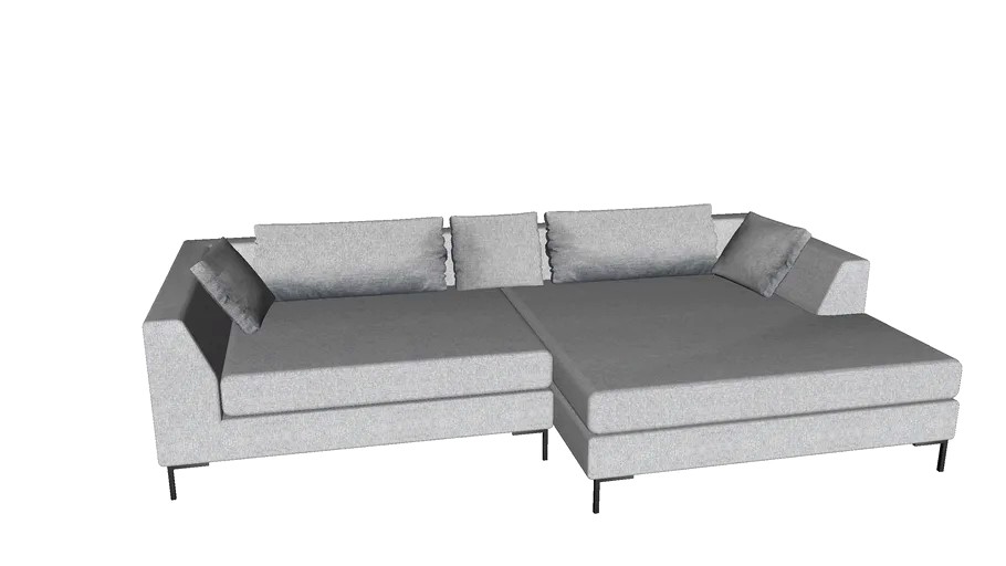 85981 Corner Sofa Gianni Dolce Light Grey Right 3d model