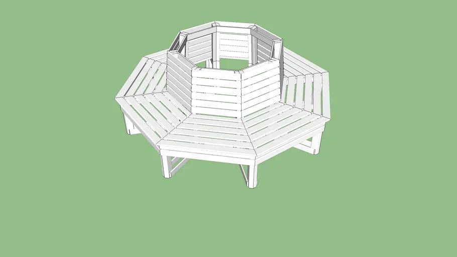 Octagonal bench 3d model