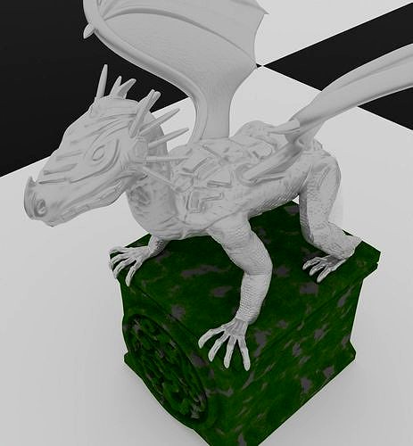 Mecha Dragon Statue | 3D model