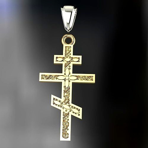 Russian orthodox cross pendant | 3D model