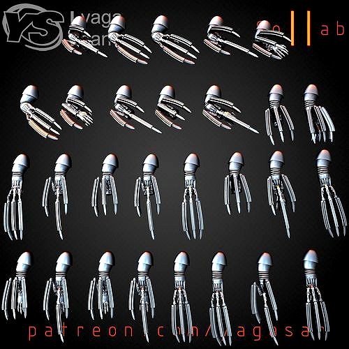 Raptor Hands KitBASH Pack | 3D model