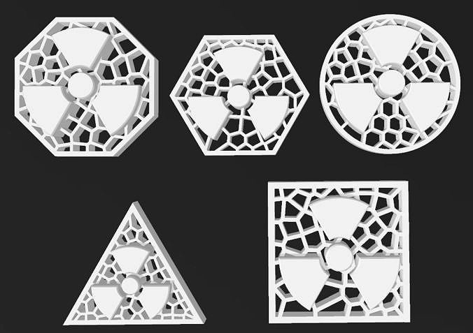 Nuclear Radiation Hazard Warning Signs | 3D model