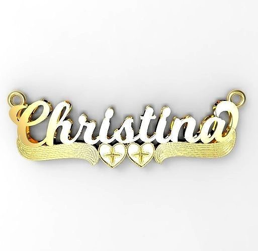 christina name plate | 3D model