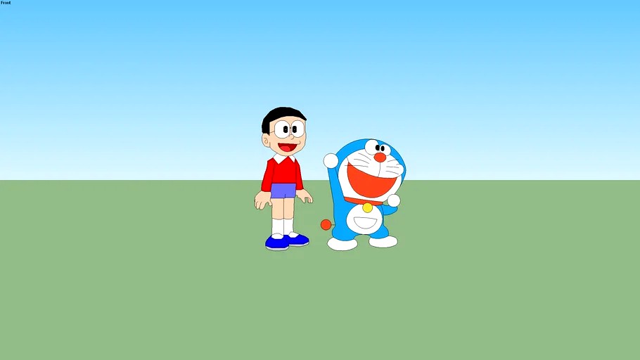 2d Nobita vs Doraemon 3d model