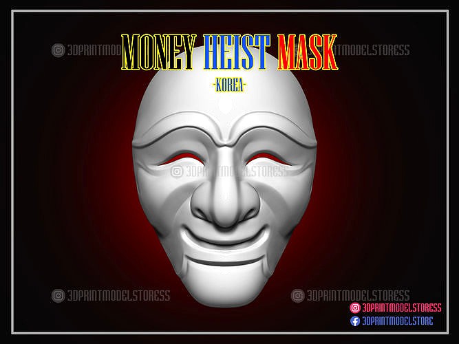 Money Heist Korea Mask Cosplay Costume Halloween | 3D model