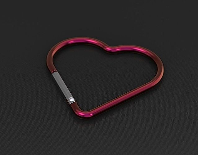 Heart-shaped Carabiner as prop for 3D rendering model