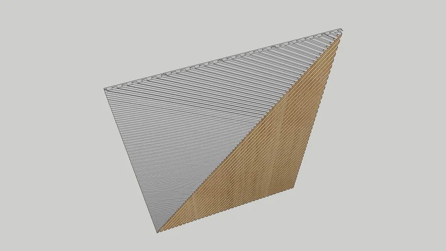 Painel Ripado Diagonal 3d model