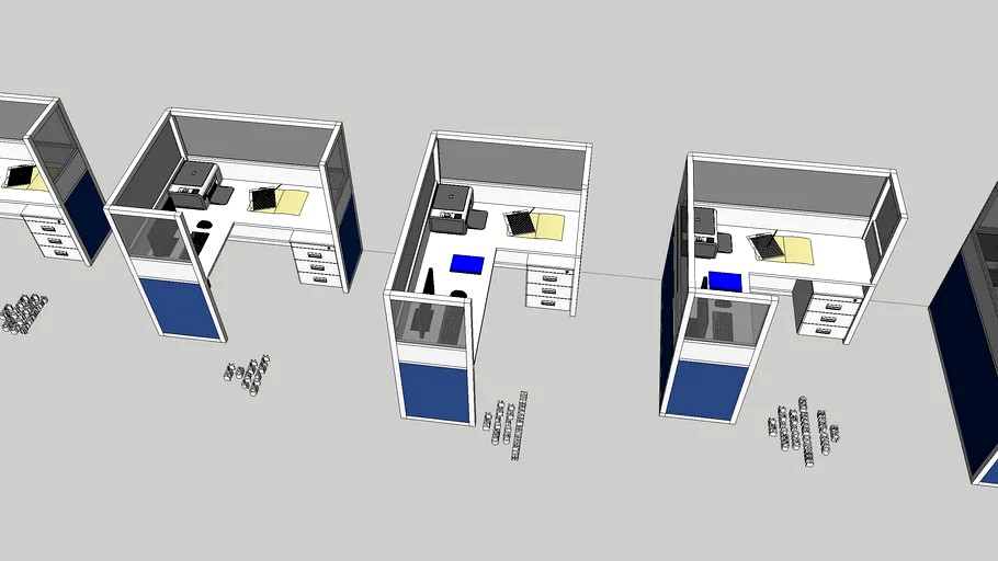L-Shape Table 3d model