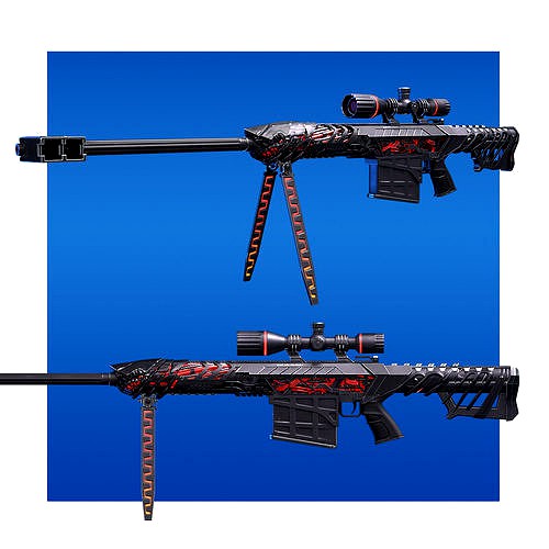 Barrett M82A1 Gun Arms Weapons 3d model