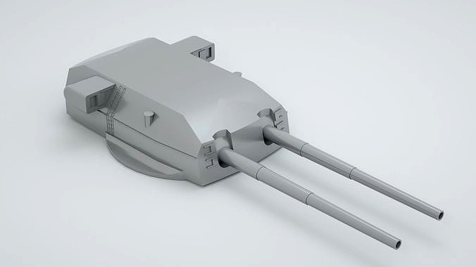 38cm 380mm SK C - 34 Bismarck Naval Gun 3d model