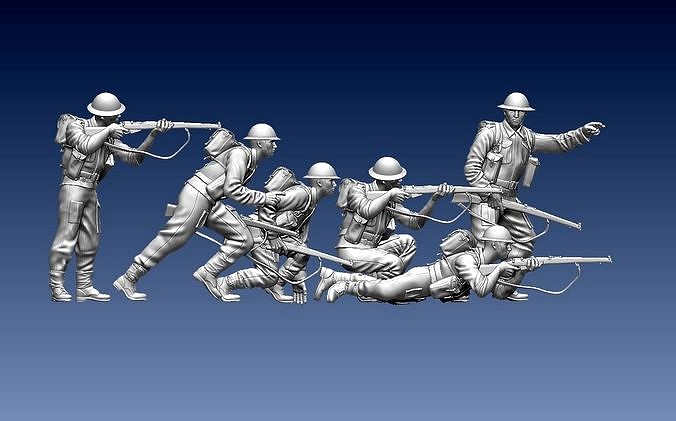 British soldiers ww2 | 3D model