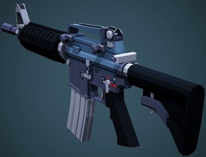 Stylized M4A1 Rifle - Low Poly Mobile Ready 3d model