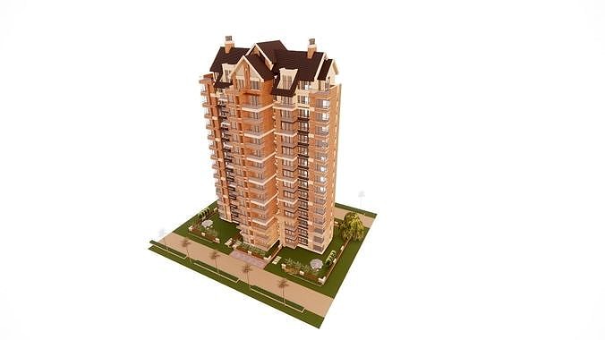 Apartment-residential complex design 3D model