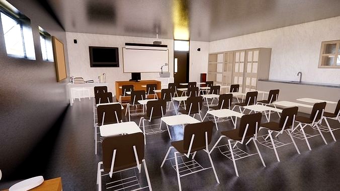 Anime Classroom-Classroom 3D model