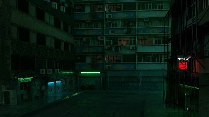 Cyberpunk back streets 3d model