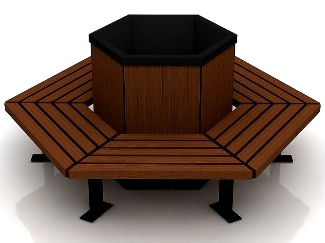 3D Hexagonal Garden Bench model