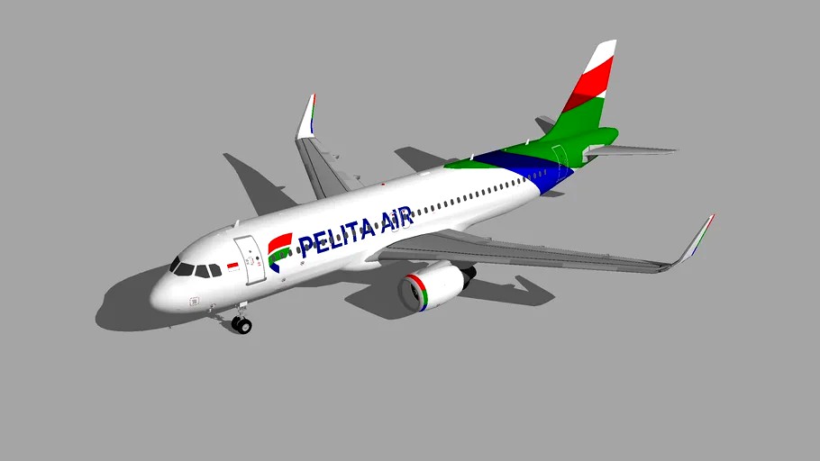 Pelita Air Airbus A320-200 5 3d model