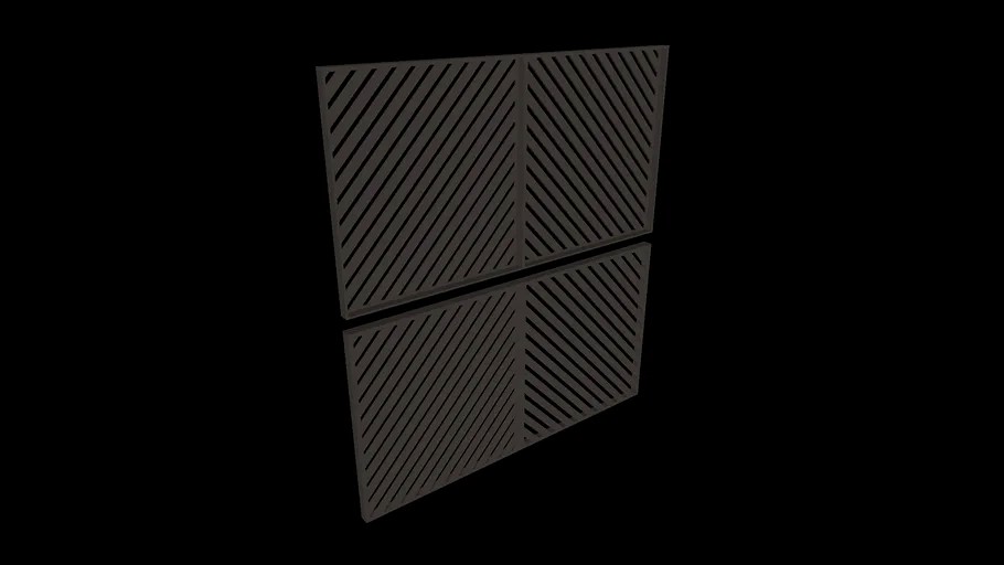 Metal Chevron Divider Panels 3d model
