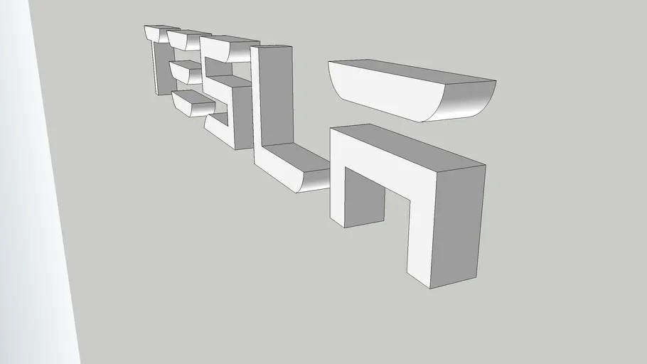 tesla 3d and 2d logo model