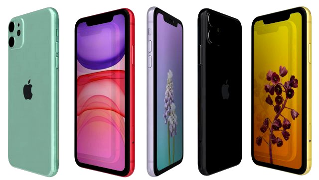 apple iphone 11 all colors 3d model
