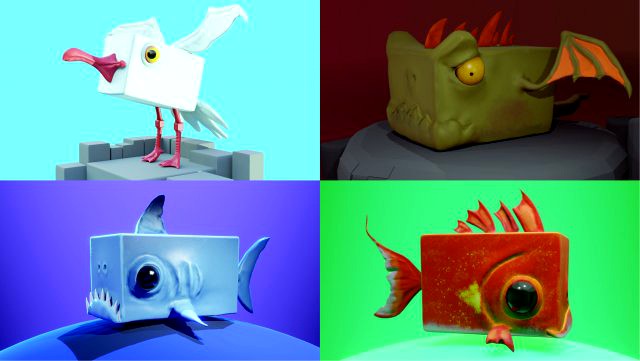 stylized creatures pack low-poly 3d model