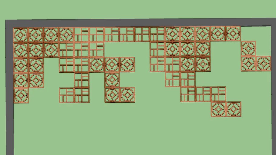 Brick Jali pergola 3d model