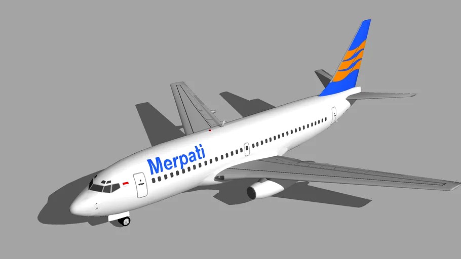 Merpati Boeing 737-200 1 3d model