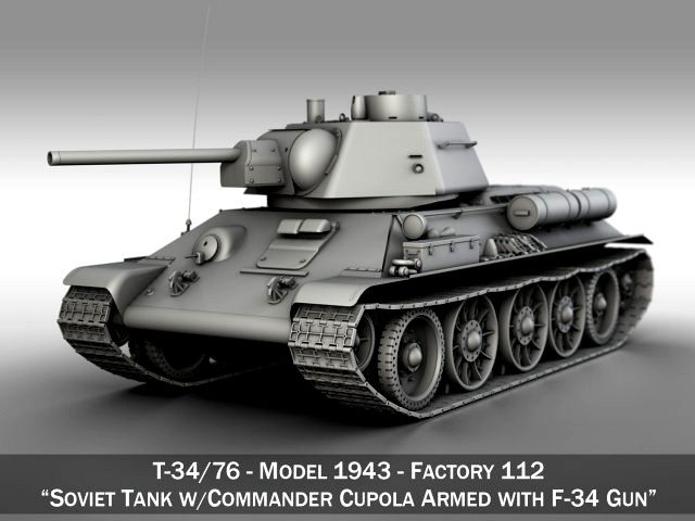 t-34-76 - model 1943 - factory 112 - soviet medium tank 3d